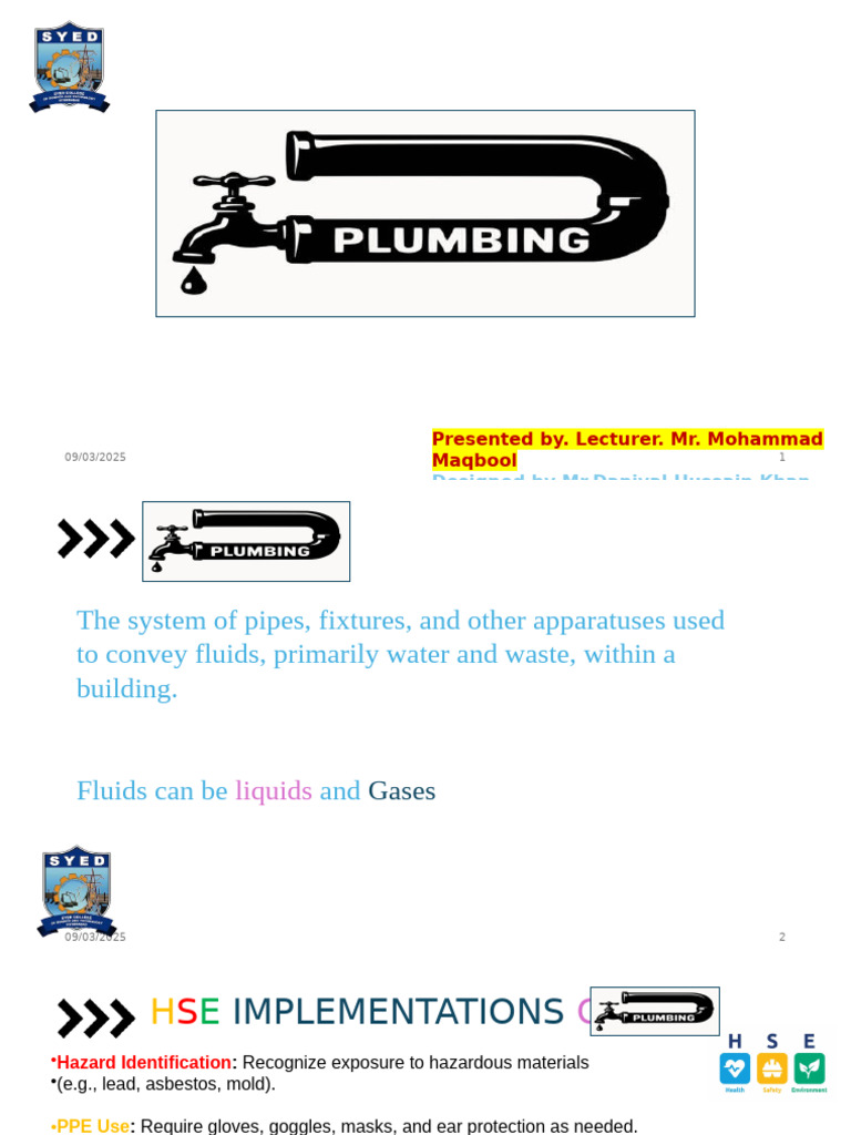 Plumbing Manual 19 Slides | PDF | Pipe (Fluid Conveyance) | Plumbing