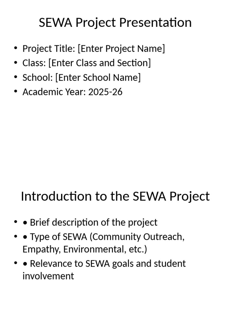 CBSE SEWA Project Template | PDF