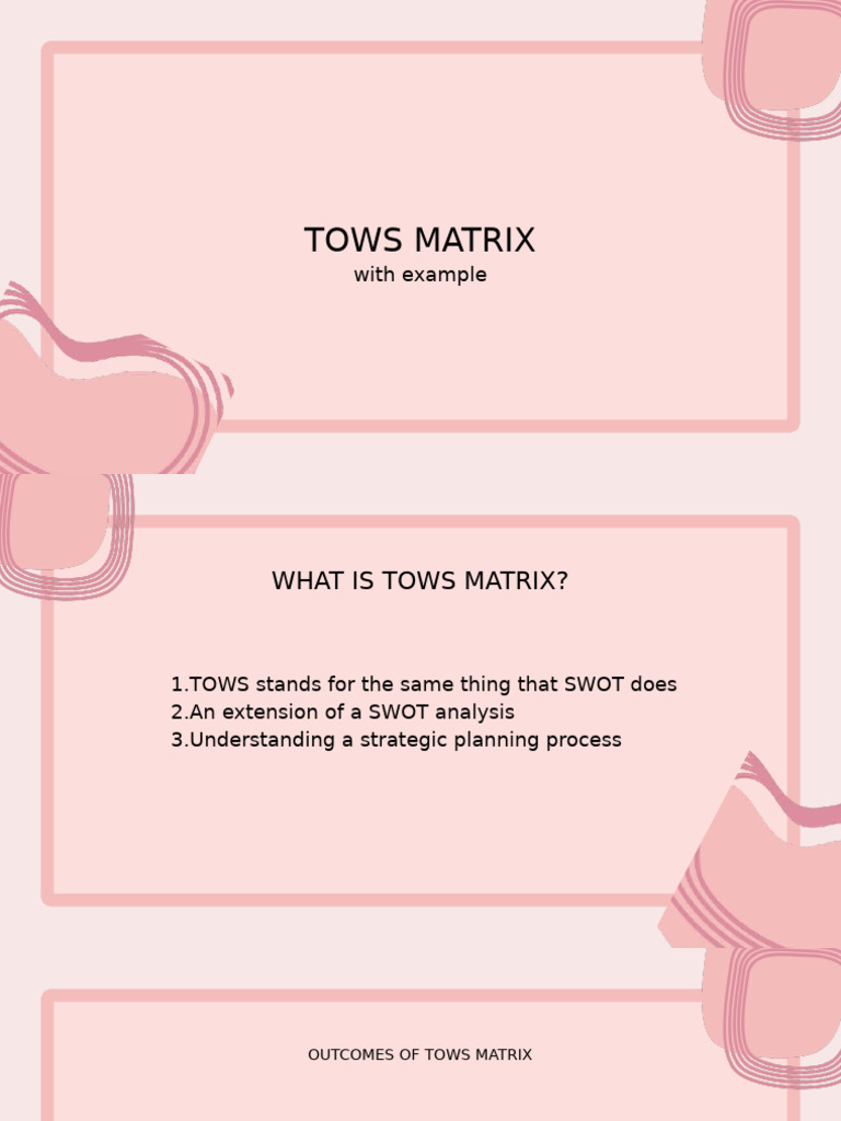 TOWS Matrix: Strategic Planning Guide | PDF