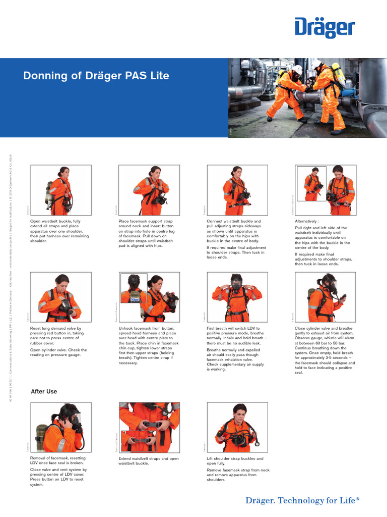 Dräger PAS Lite Donning Instructions | PDF | Underwater Diving | Equipment