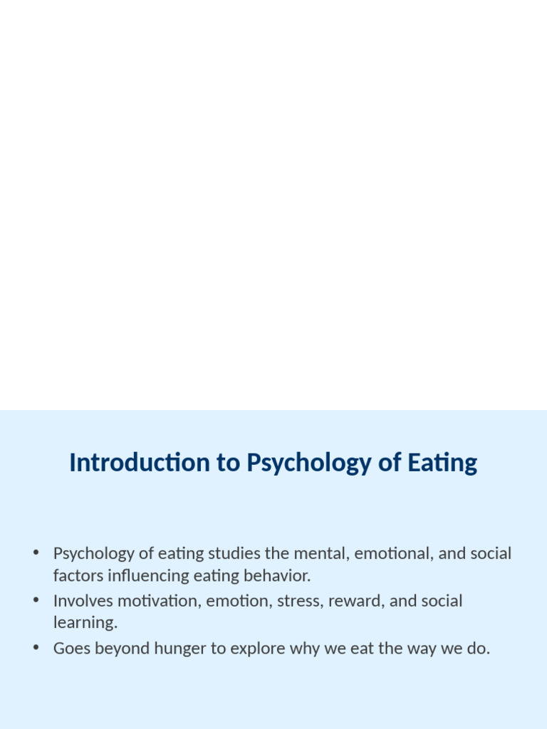 Understanding Eating Psychology Factors | PDF