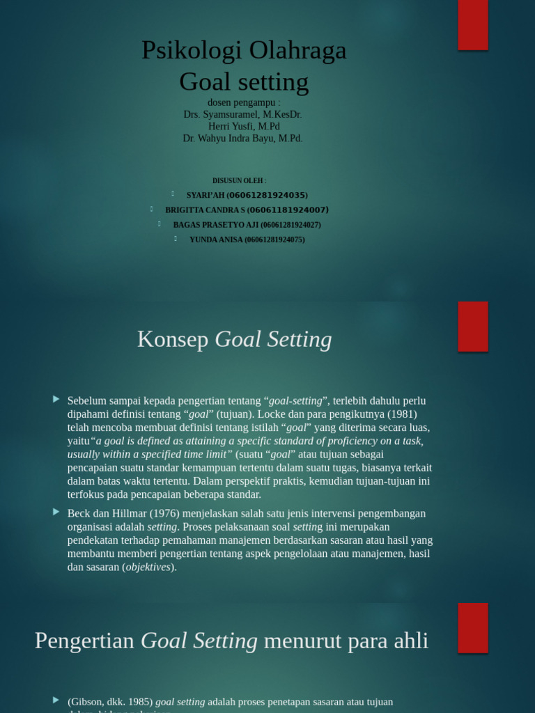 11 Goal Setting Indralaya | PDF