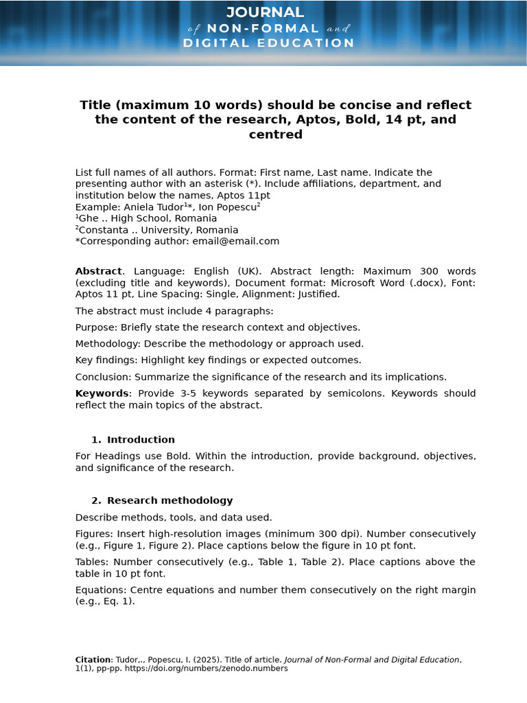 Formal Journal Paper Guidelines | PDF