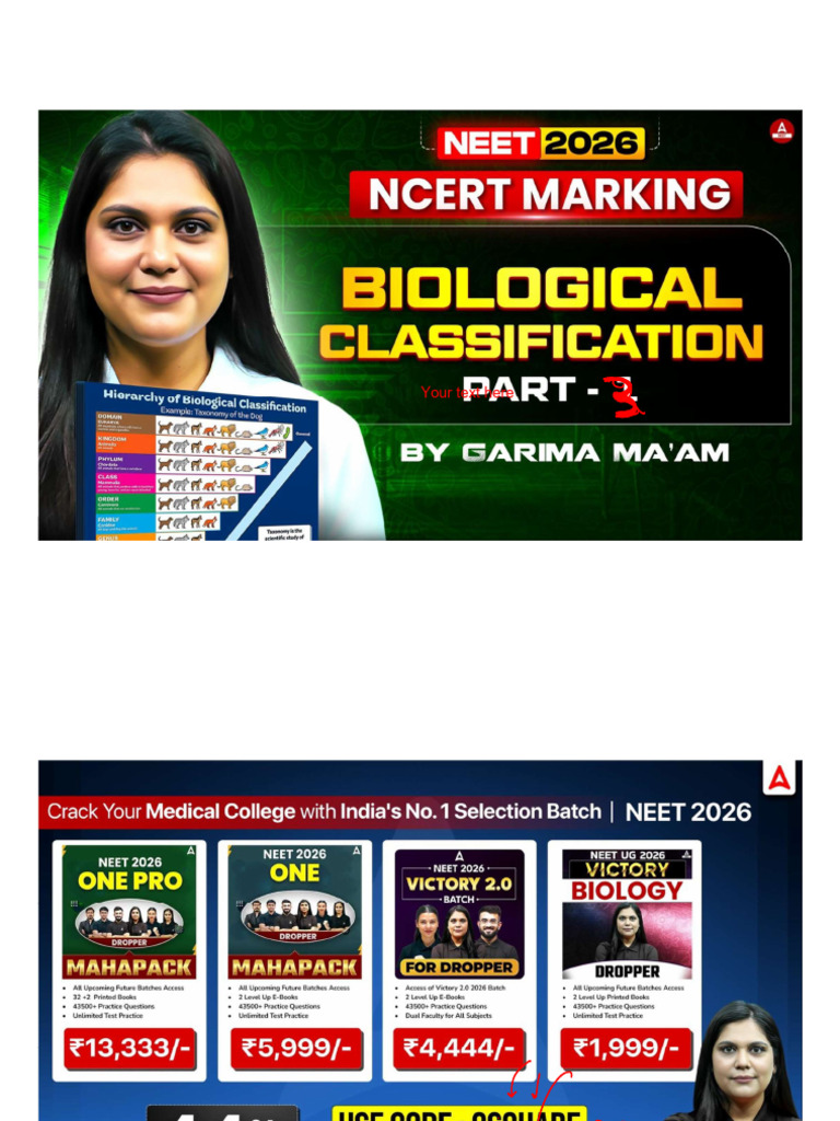 Biological Classification NCERT Marking | PDF