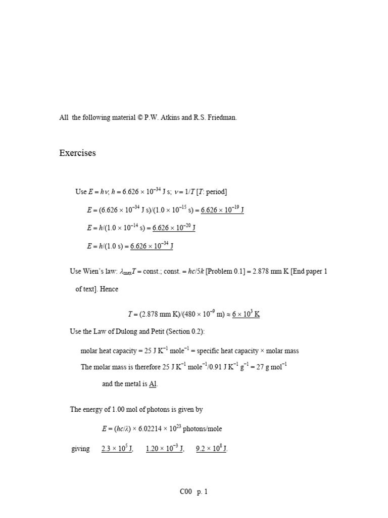 Quantum Mechanics Exercises Overview | PDF | Wave Function | Energy Level
