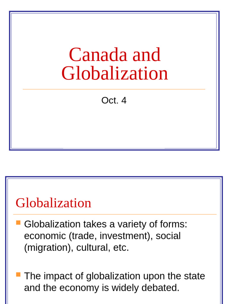 Canada and Globalization | PDF | North American Free Trade Agreement ...