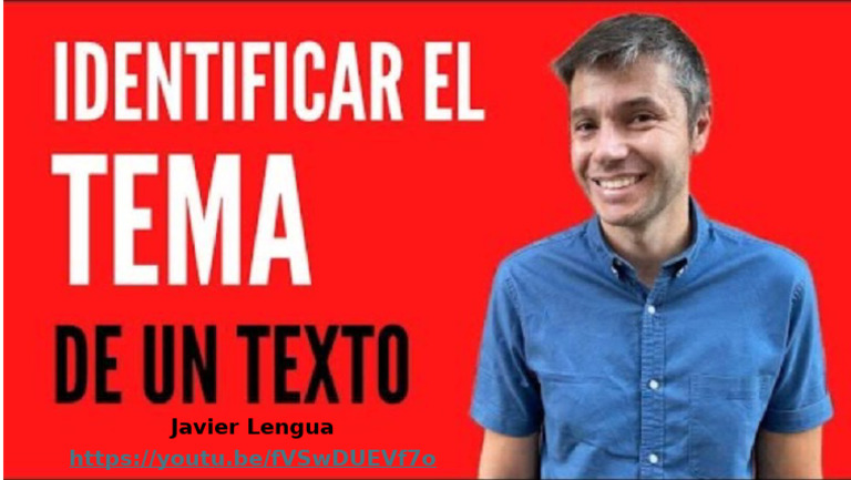 Vídeo Identificar El Tema de Un Texto | PDF