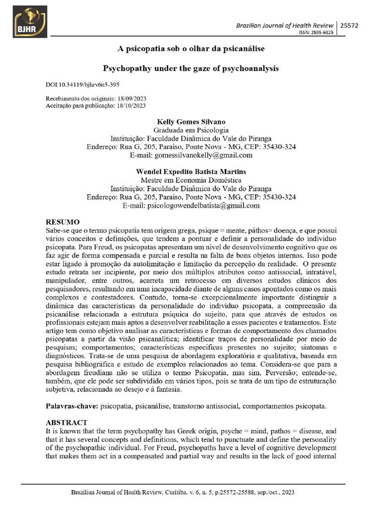 Artgo Sobre Psicopata | PDF