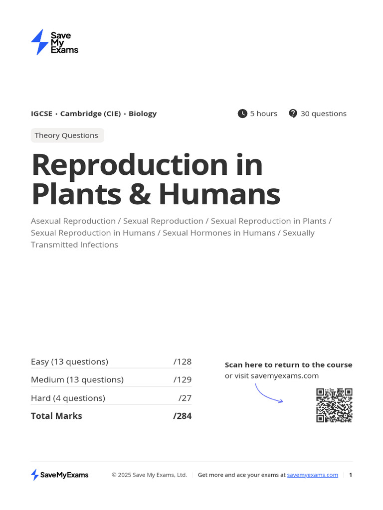 Human Reproduction Study Guide | PDF | Flowers | Sexual Reproduction