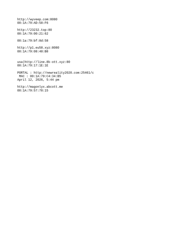 IPTV Portal and MAC Address List | PDF