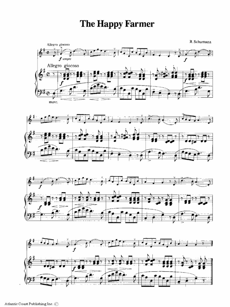 Schumann - Happy Farmer Piano Score | PDF