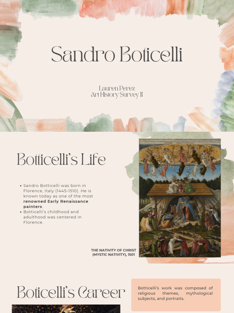 Sandro Botticelli Presentation, Art History | PDF