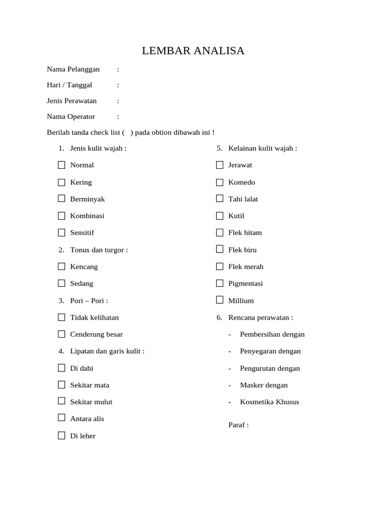 LEMBAR ANALISA | PDF