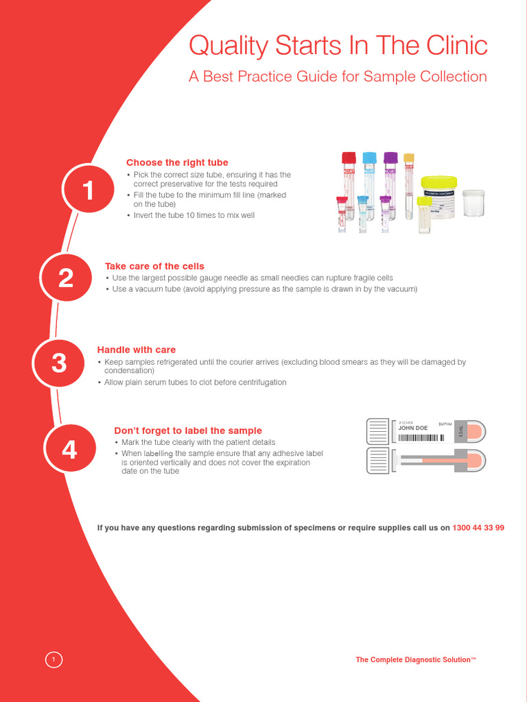 Specimen Collection Guidelines Au | PDF | Histopathology | Blood Plasma