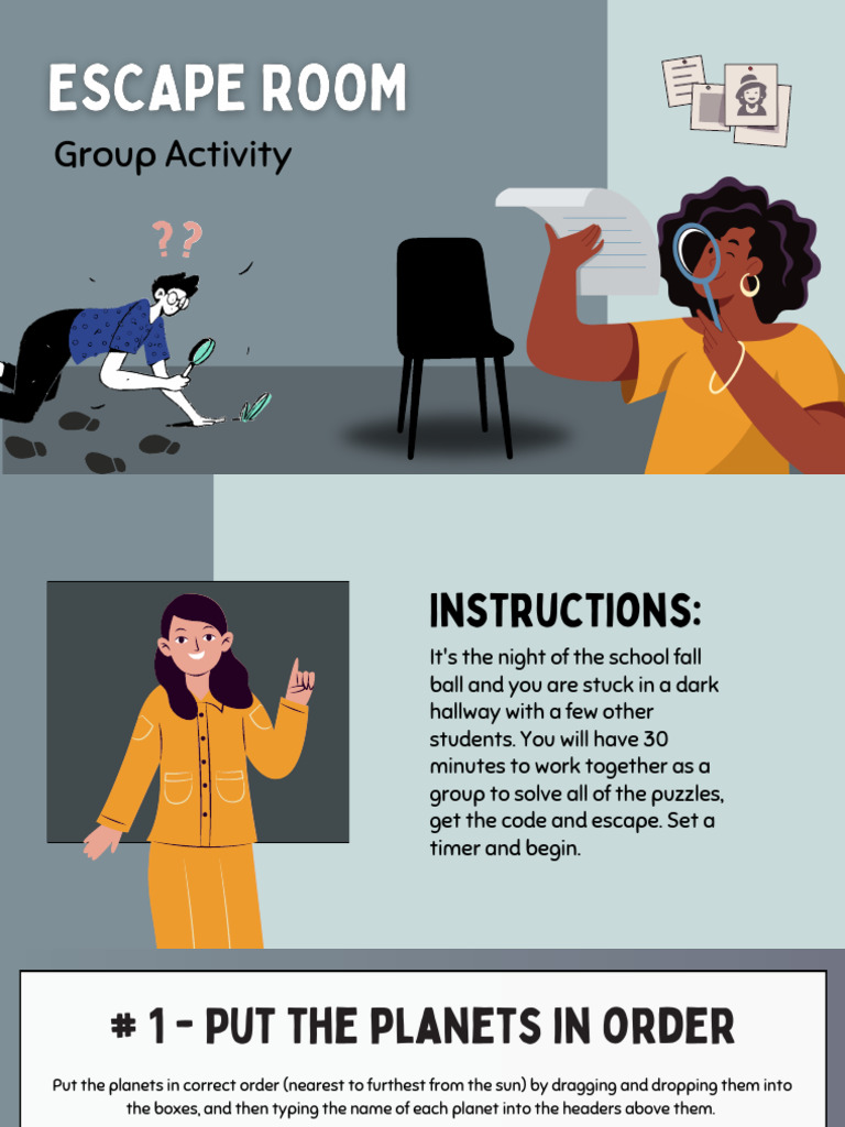 Digital Escape Room Group Activity Presentation in Orange and Grey ...