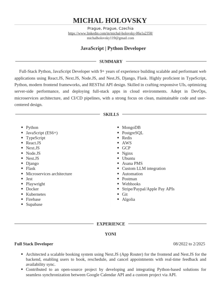 Full-Stack Python & JavaScript Developer | PDF | Databases | Mongo Db