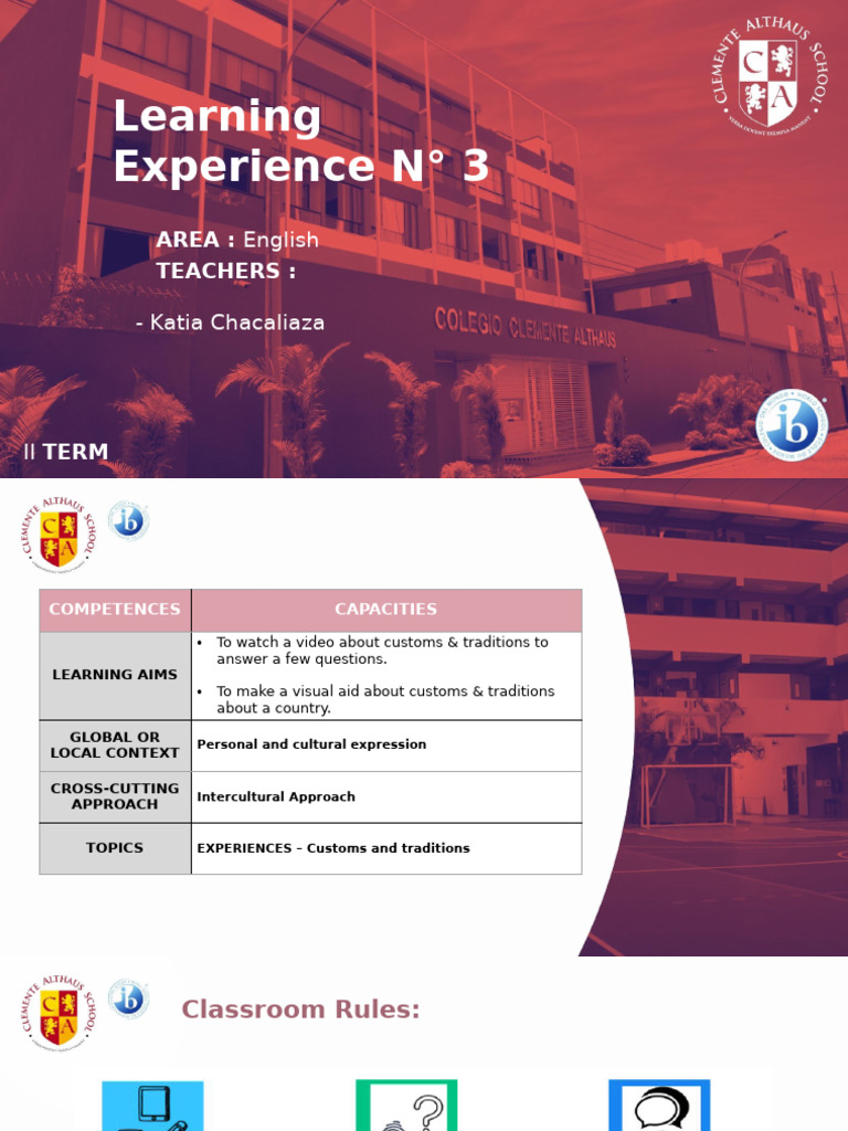 Customs and Traditions in English Class | PDF | Traditions | Learning