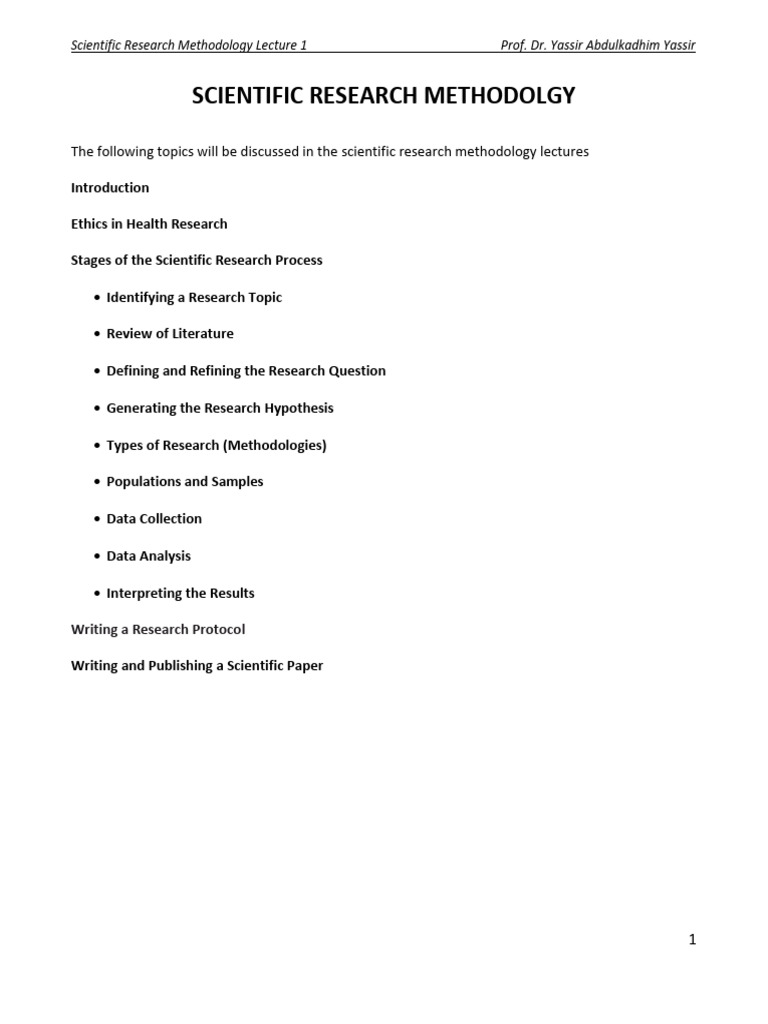 Scientific Research Methodology Overview | PDF | Scientific Method ...
