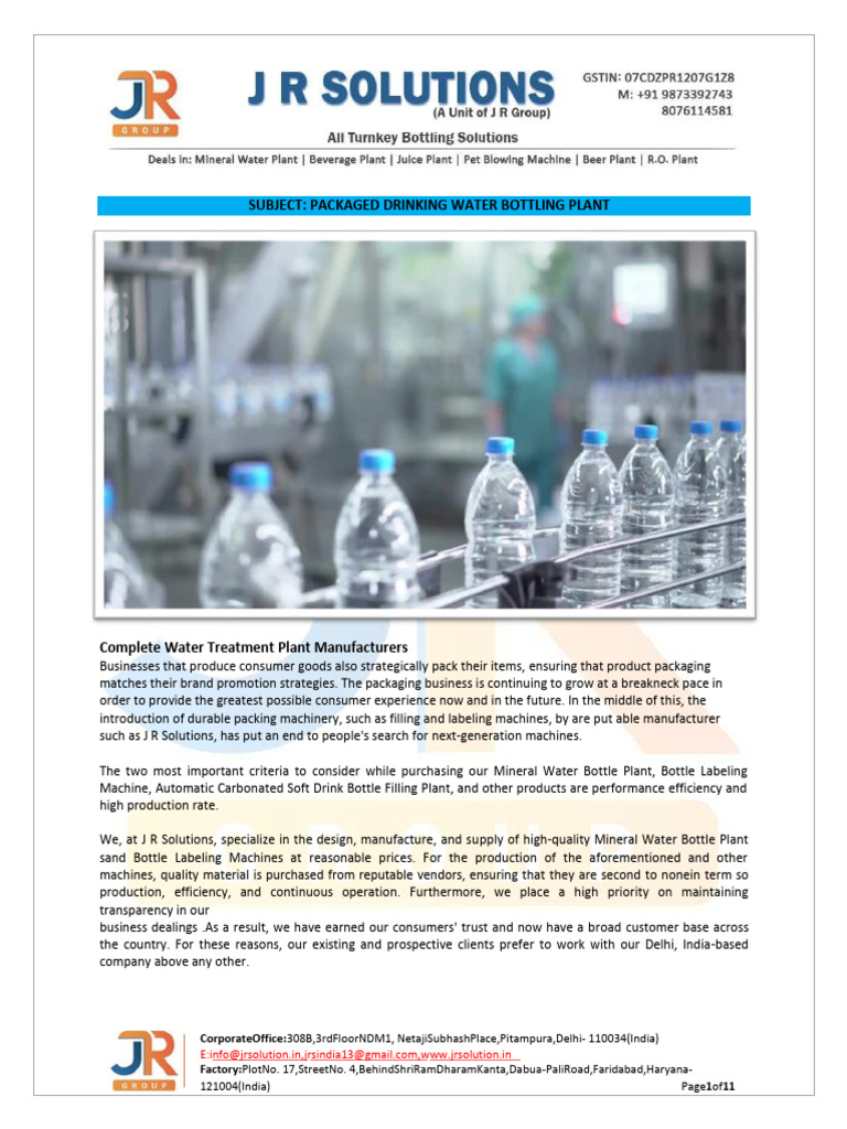30 BPM - MWP JR Group 2025.... Abhiraj | PDF | Bottled Water