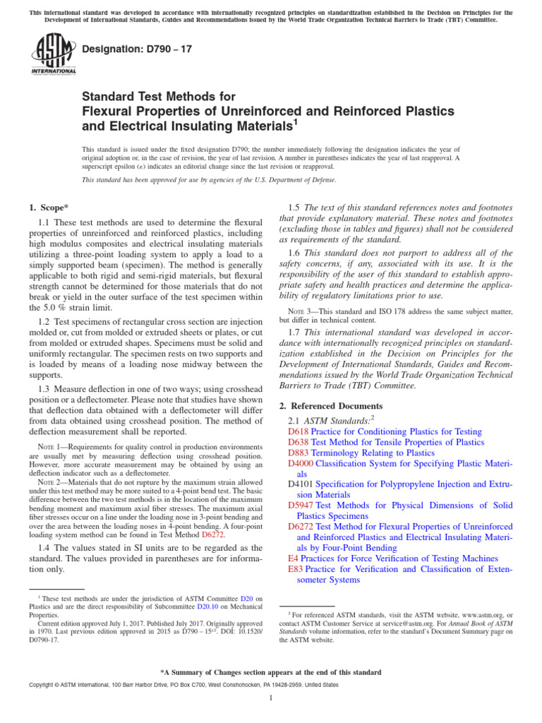 ASTM D790 Flexural Testing Methods | PDF | Young's Modulus ...