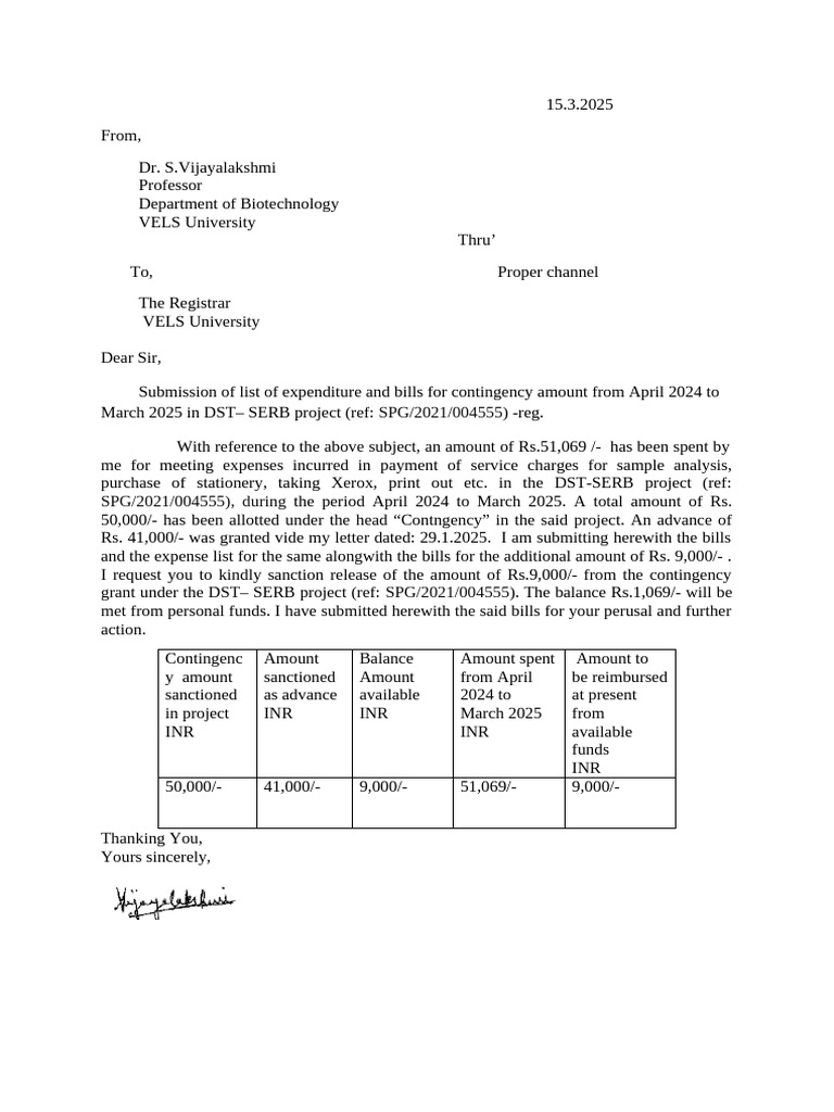 Cover Letter Contigency-March 2025 | PDF