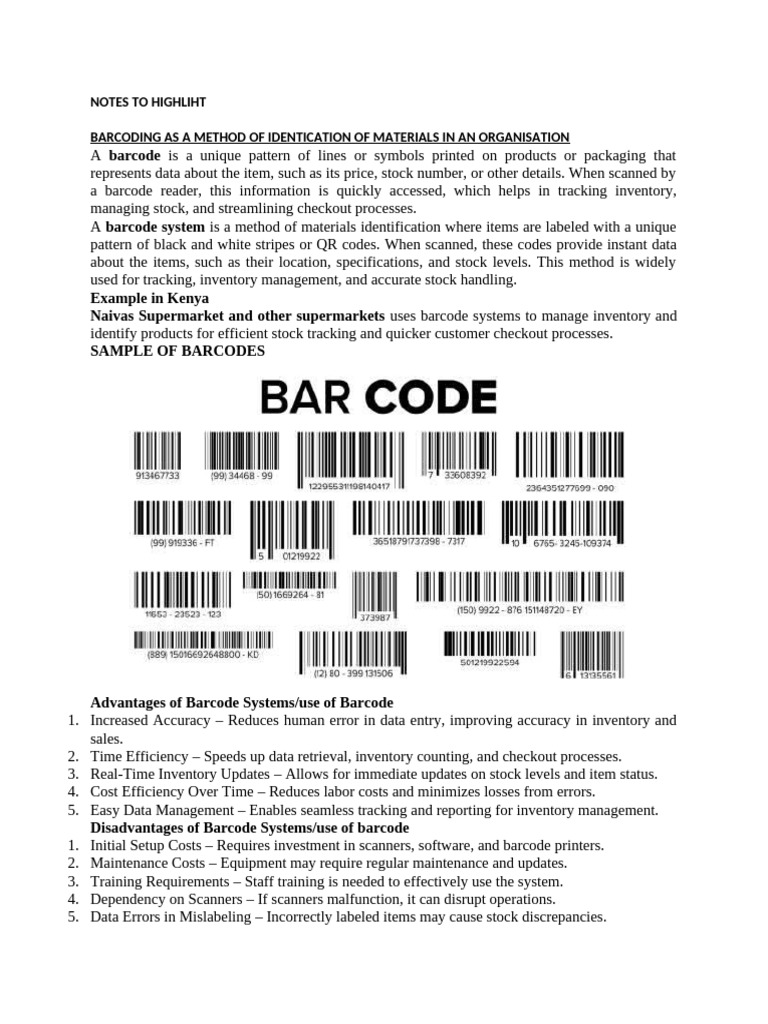 Barcode Systems for Material Identification | PDF | Barcode | Supply Chain