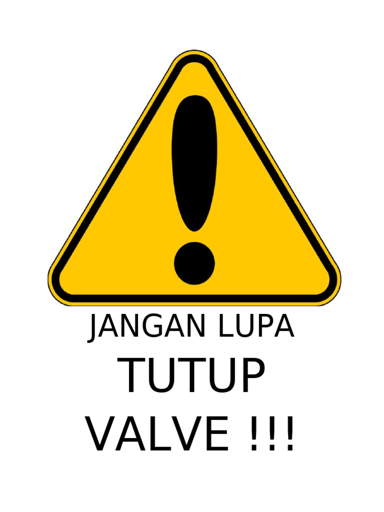 Sign Tutup Valve | PDF