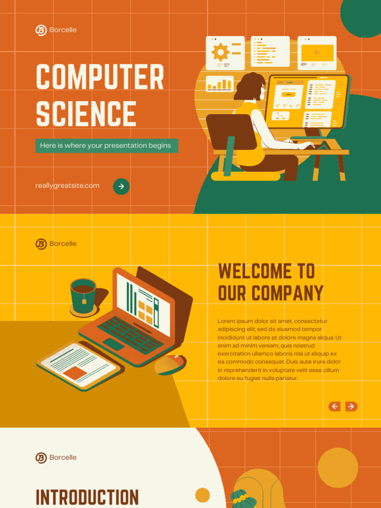 Orange and Green Illustration Computer Science Presentation PDF | PDF