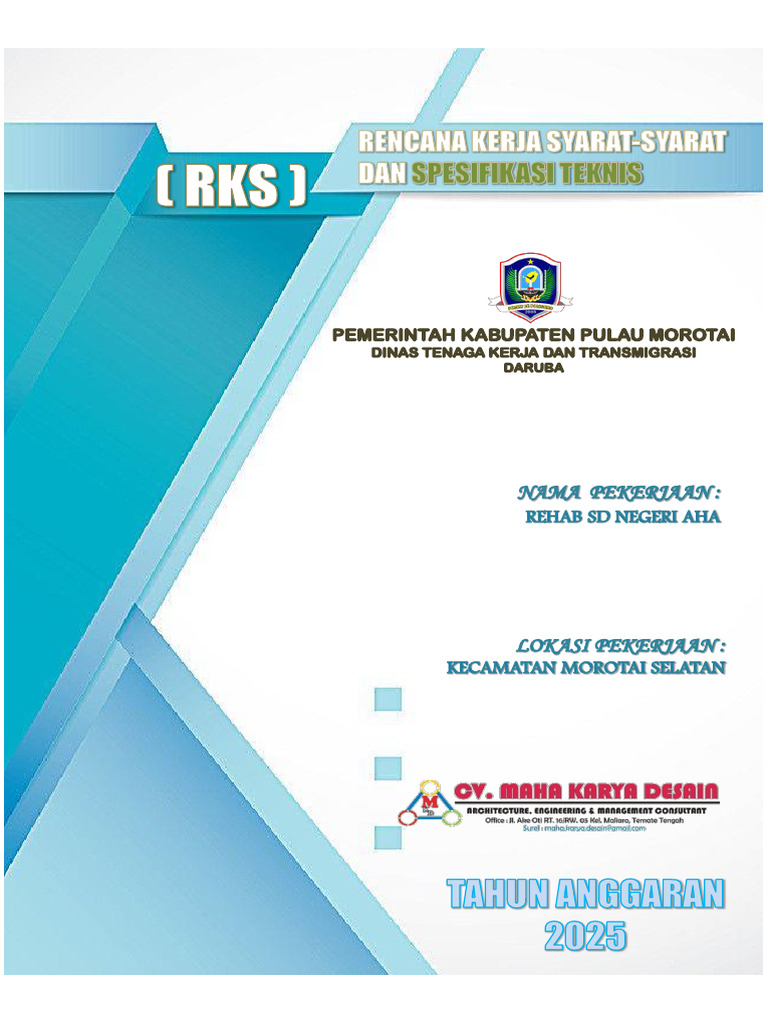 Rks Dan Spesifikasi Teknis ( Sd Negeri Aha) | PDF