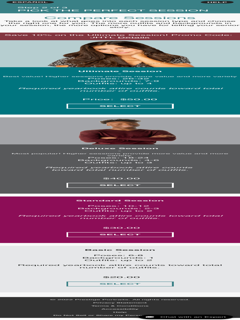 Pick Session Prestige Portraits | PDF