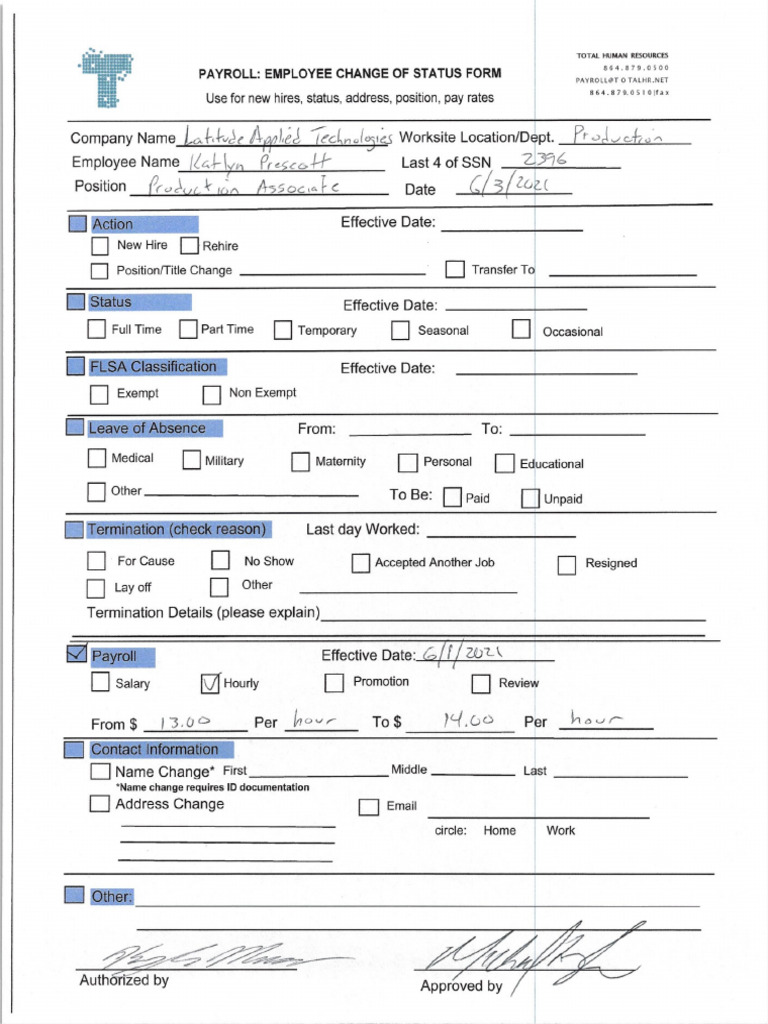 Katlyn Prescott Status Change - 6.1.21 | PDF
