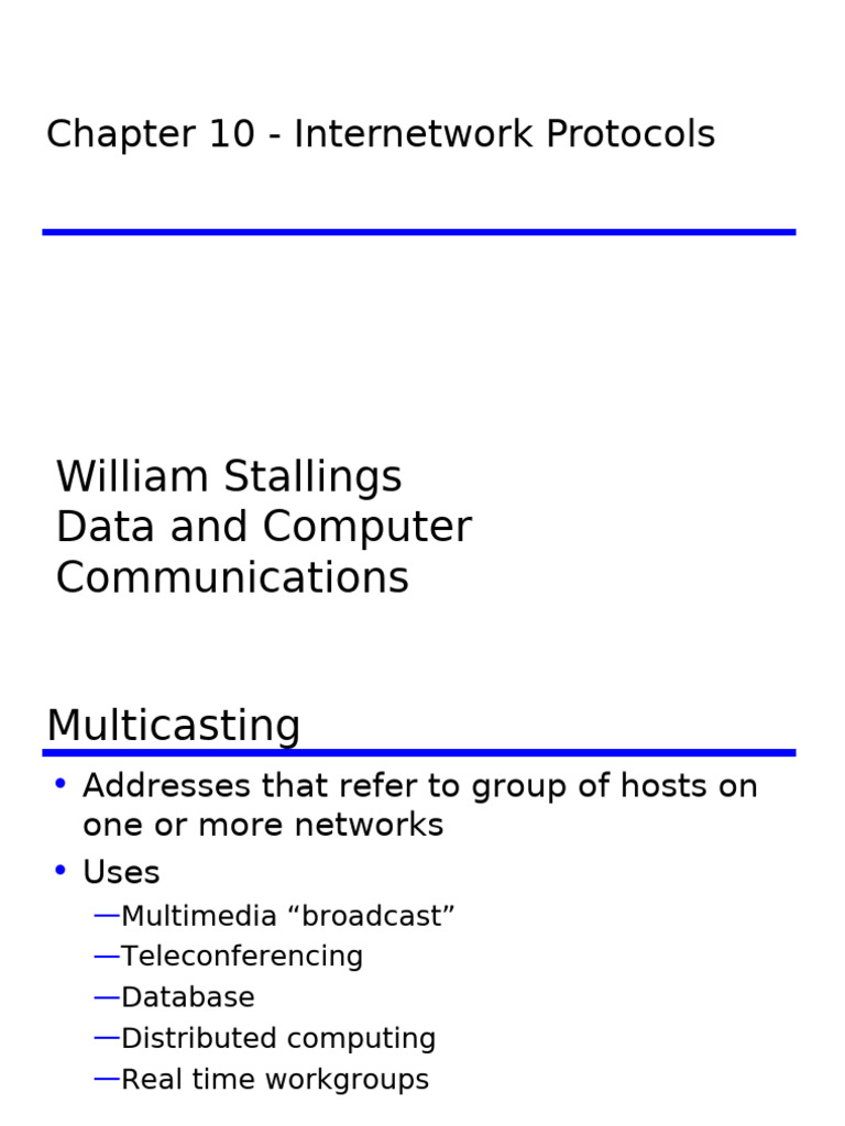 Chapter 10 - Internetwork Protocols | PDF | Routing | Wide Area Network