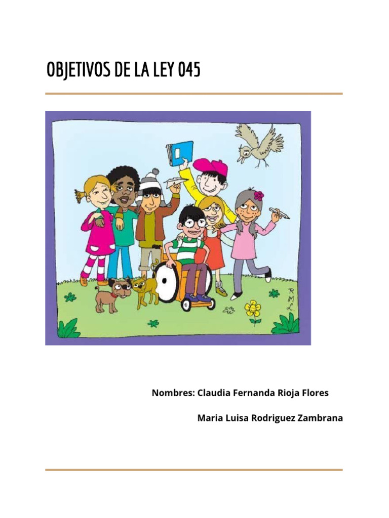 Objetivos de La Ley 045 | PDF
