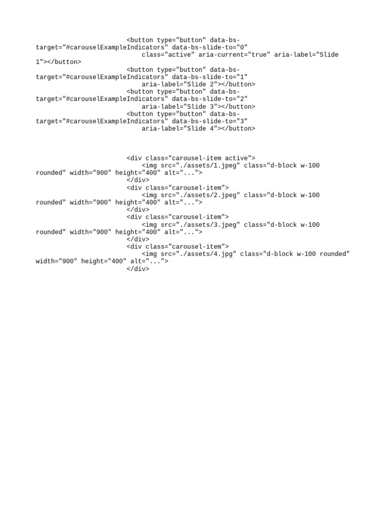 Bootstrap Carousel Button Setup | PDF