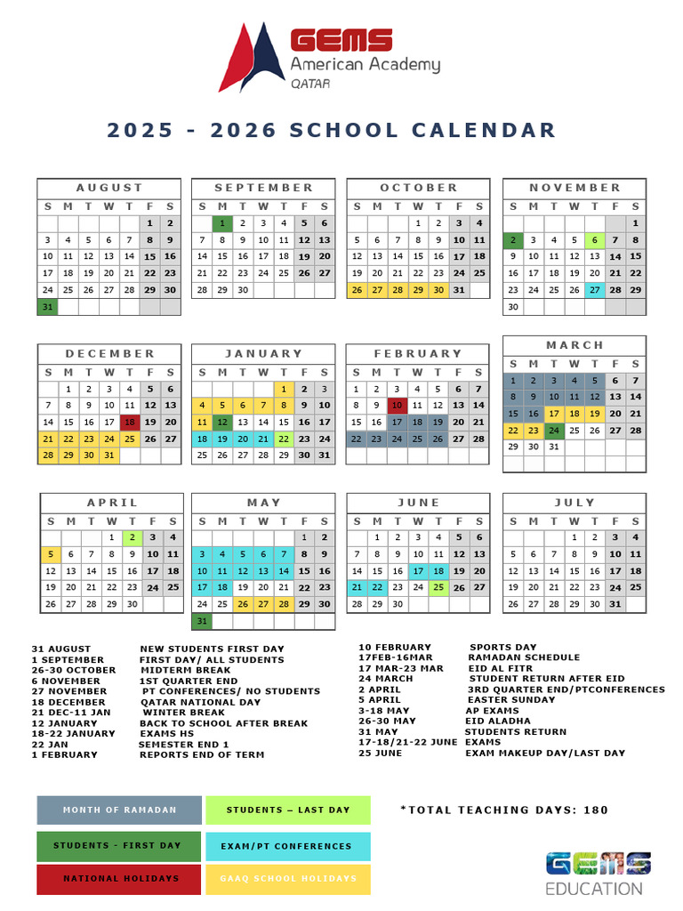 2025-2026 School Calendar Overview | PDF | Observances
