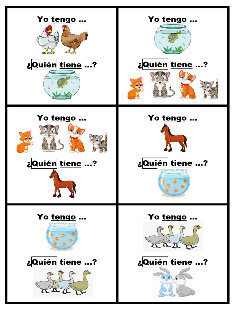 Juego "Yo tengo, ¿Quién tiene?" PDF | PDF