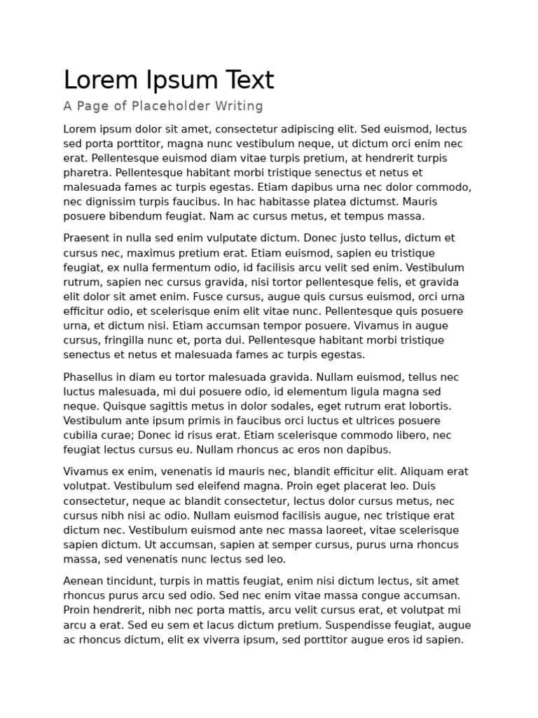Placeholder Writing and Text Sample | PDF