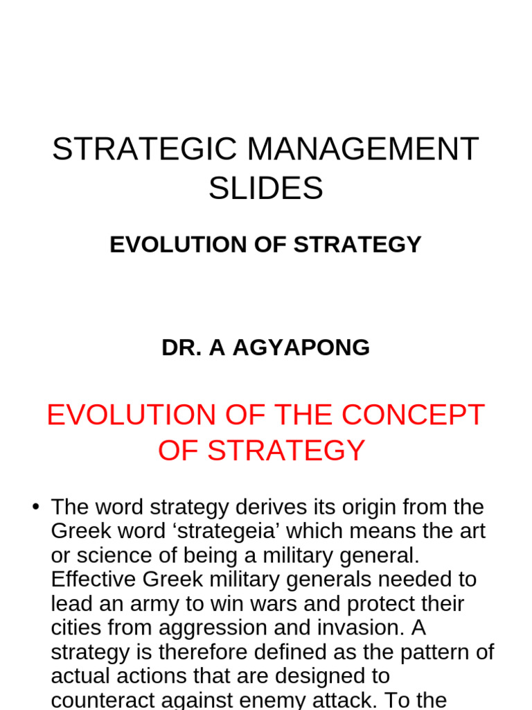 Strategic MGT Slides | PDF | Competitive Advantage | Strategic Management