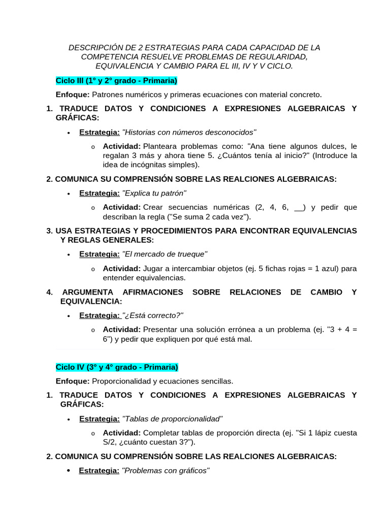 Estrategias para Resolver Problemas Matemáticos | PDF | Ecuaciones ...