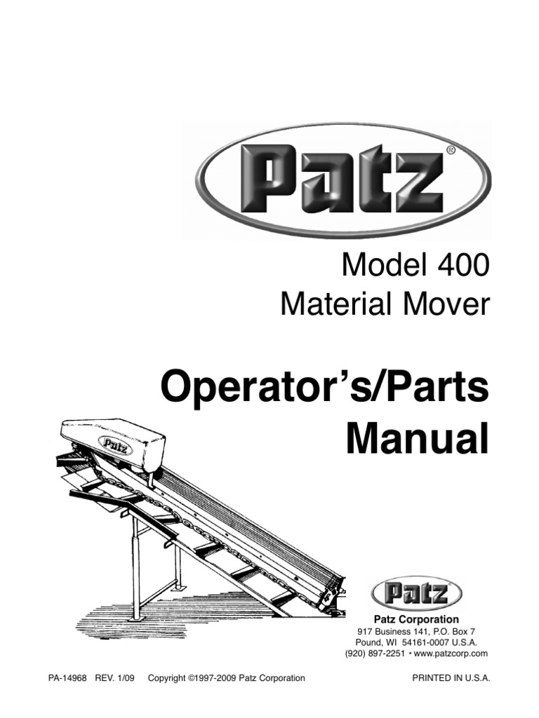 Model-400 Material Mover Operators Parts Manual-1 | PDF | Nut (Hardware ...