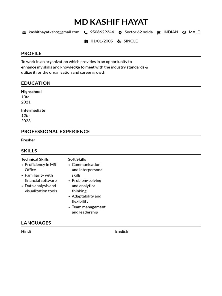 MD Kashif Hayat Flowcv Resume 20250723 | PDF