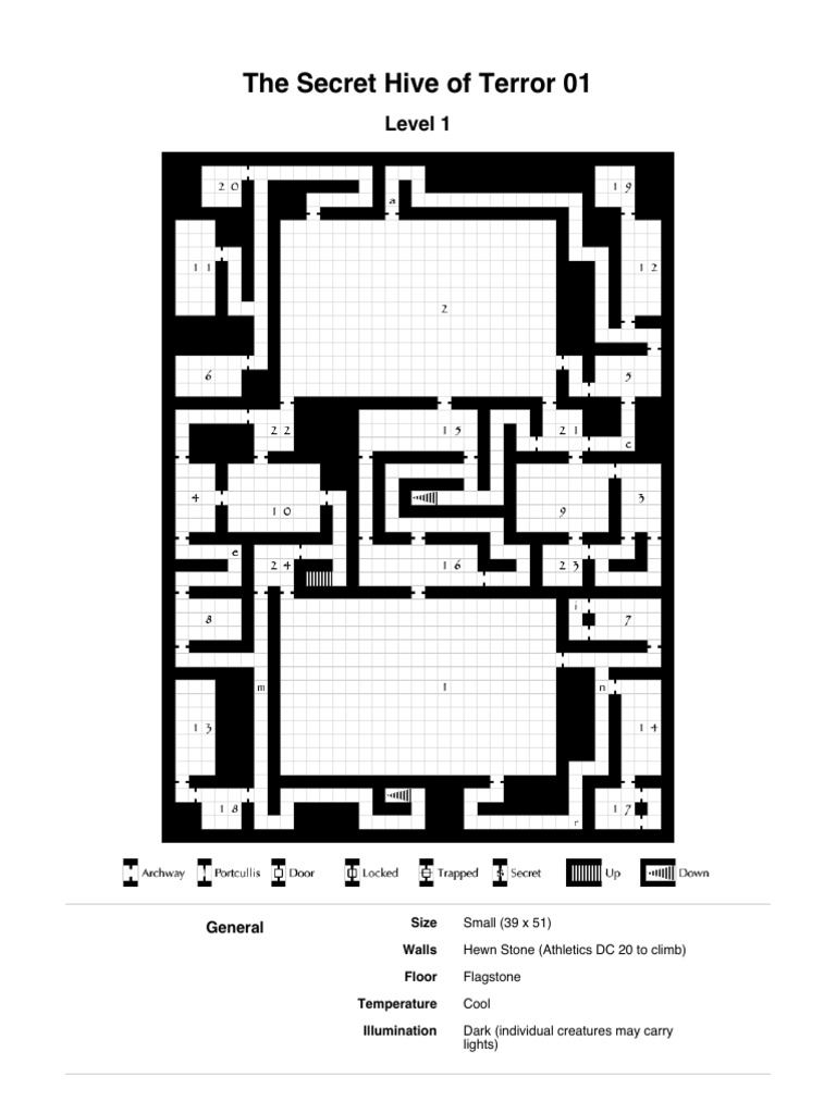 Dungeon Map: The Secret Hive of Terror | PDF