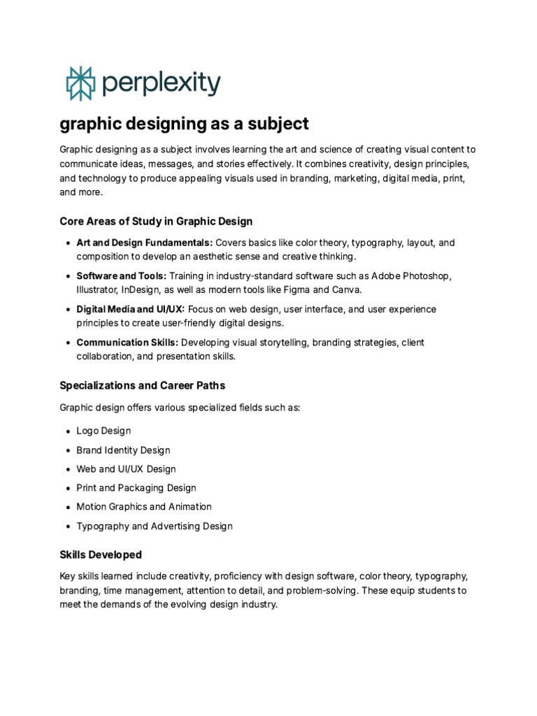 Graphic Designing As A Subject | PDF | Graphic Design | Design