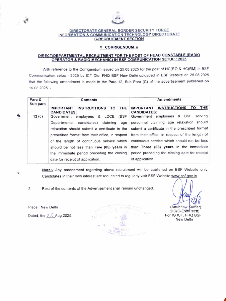 Corrigendum 2 Ro RM 2025 | PDF | Government