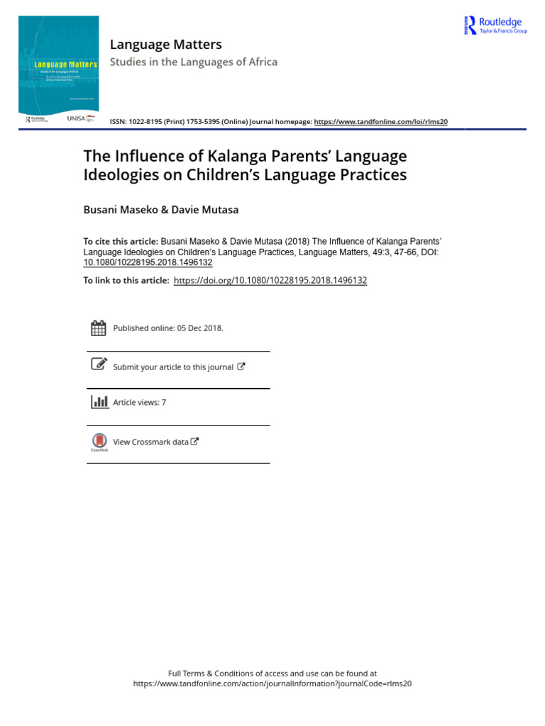 Kalanga Parents' Language Ideologies Impact | PDF | Multilingualism ...