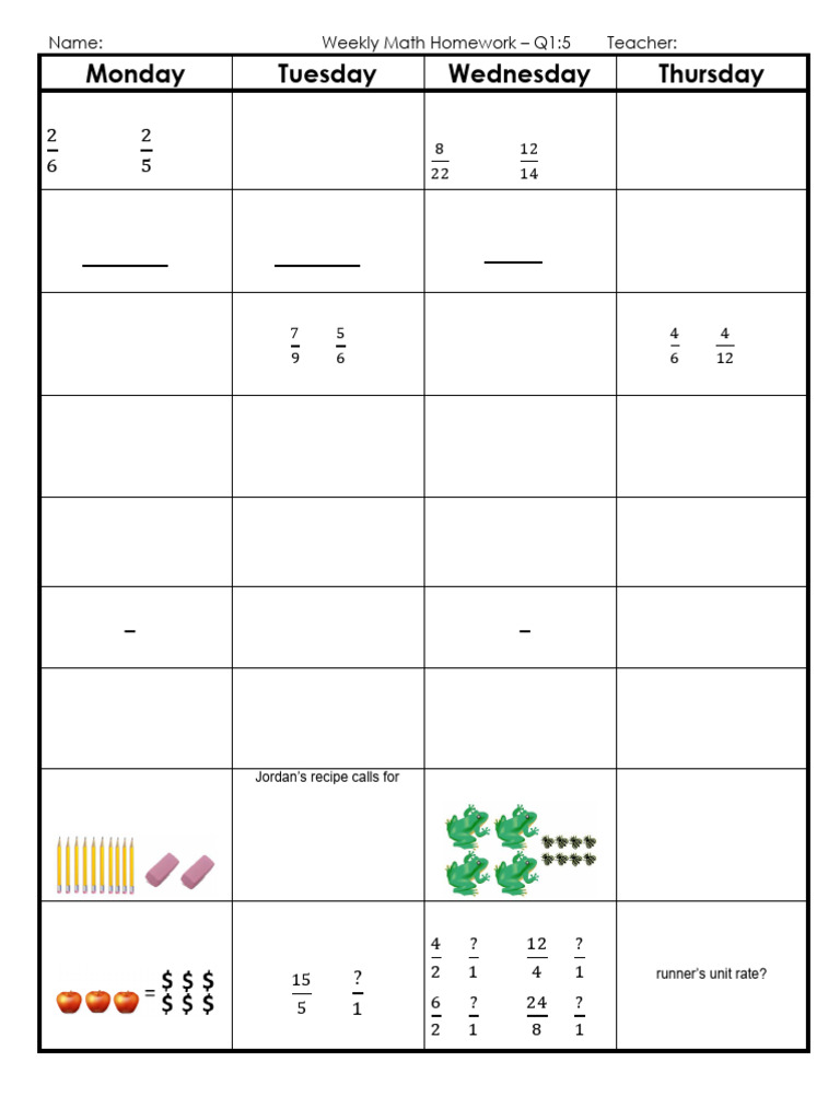 5 Math HW q1 Understanding Unit Rate | PDF | Elementary Mathematics | Arithmetic