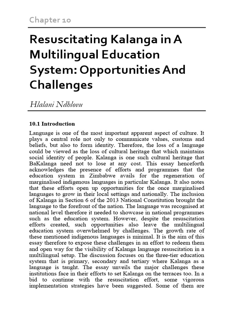 Revitalizing Kalanga Language in Zimbabwe | PDF | Zimbabwe | Human ...