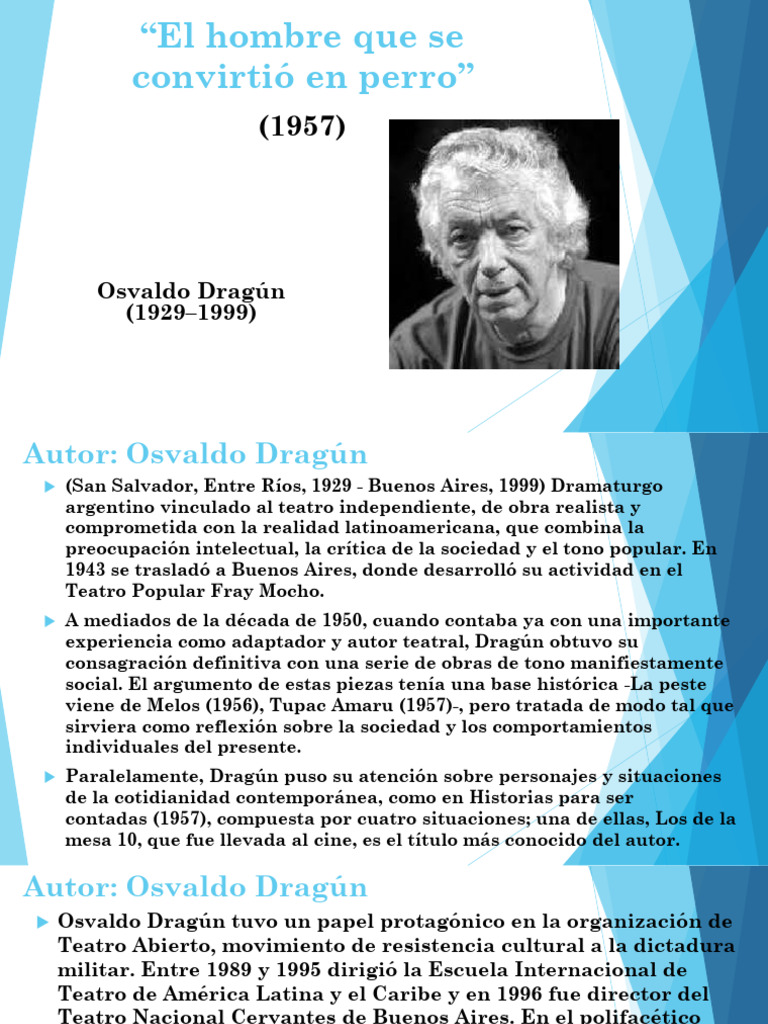 Dragun Osvaldo El Hombre Que Se Convirtio en Perro | PDF | Teatro