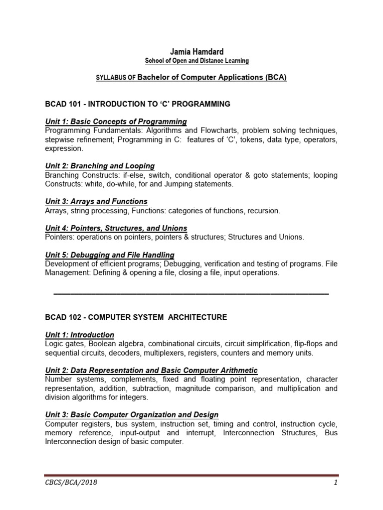 BCA Syllabus Unit-Wise | PDF | Cloud Computing | Map Reduce