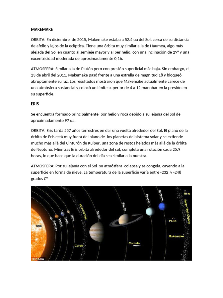 Makemake y Eris 1 | PDF